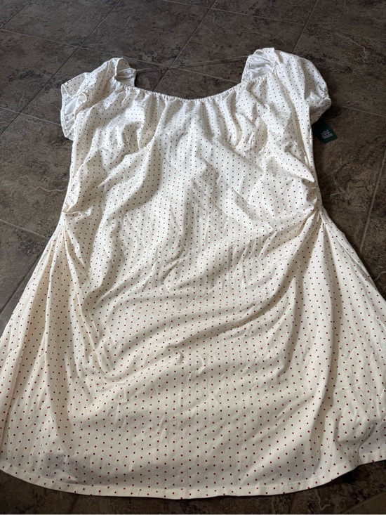 wild fable | Dresses | Womens Cream Red Polka Dot Puffsleeve Dress With ...